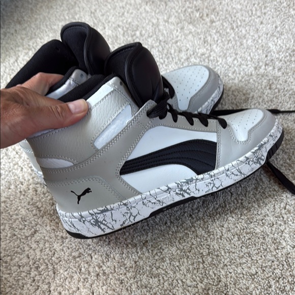 Puma | Shoes | Puma Hightop Sneakers In Black White And Gray | Poshmark